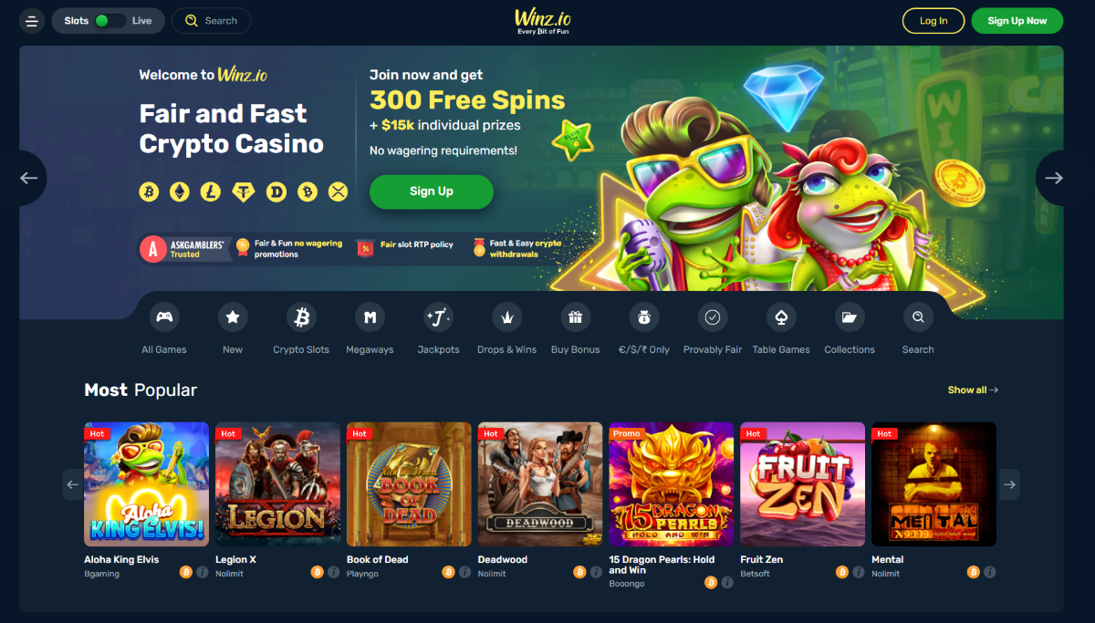 Winz Casino Review - Features, Facts and 300 Free Spins Bonus